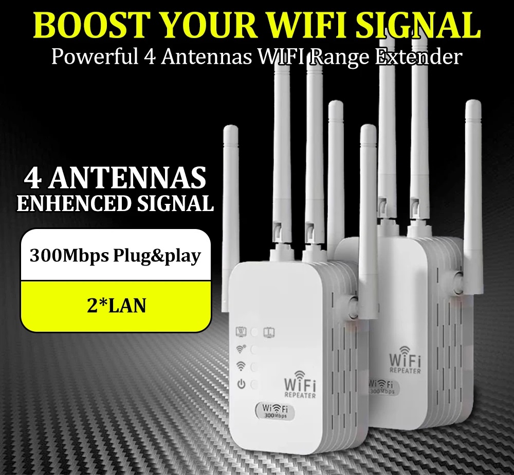 Wireless-N Routers 300Mbps 2T2R Wifi range extender 802.11G/B/N Network ...