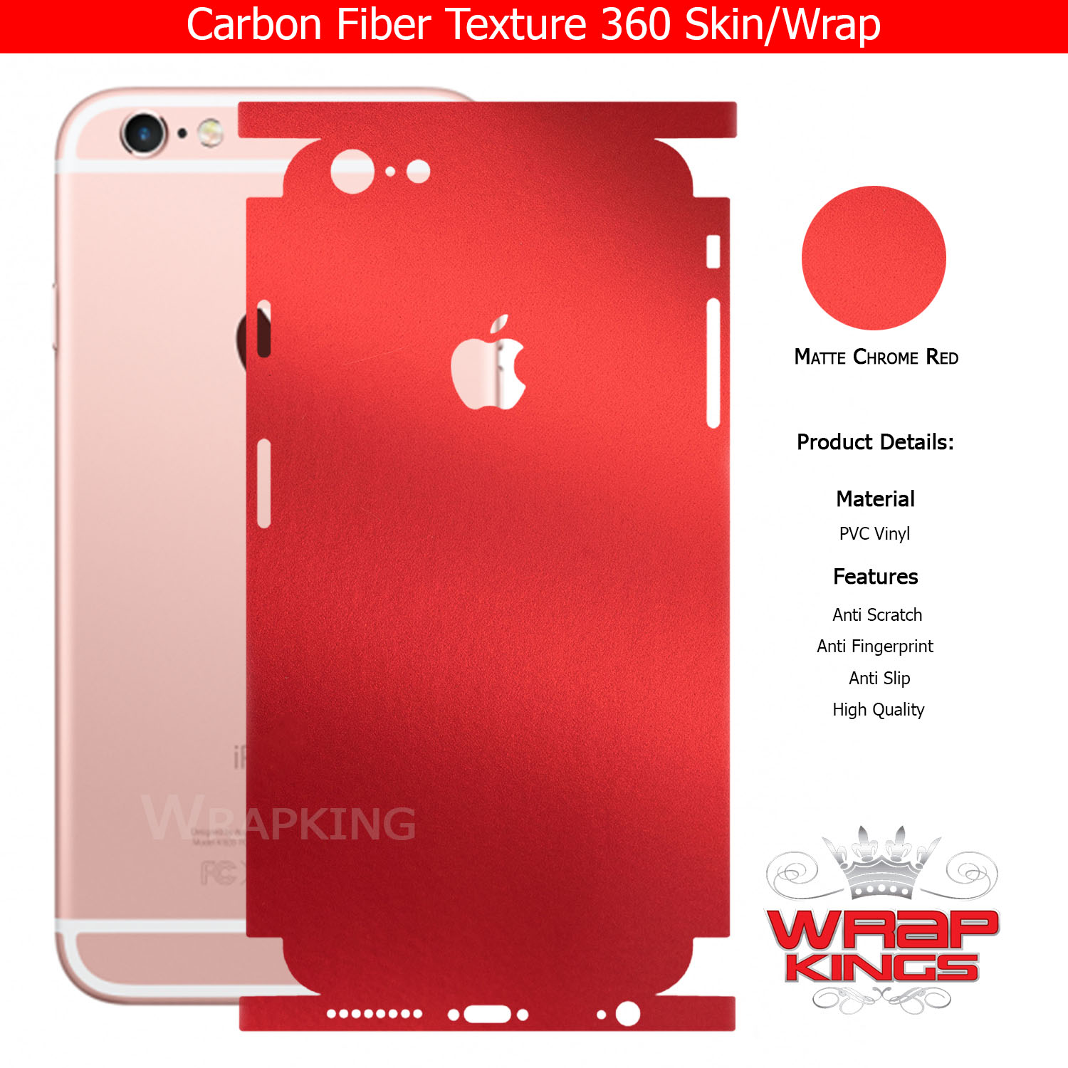 For Iphone 6s Plus Skin/Wrap 360 Protection Sheet/ Carbon fiber/ Matte ...