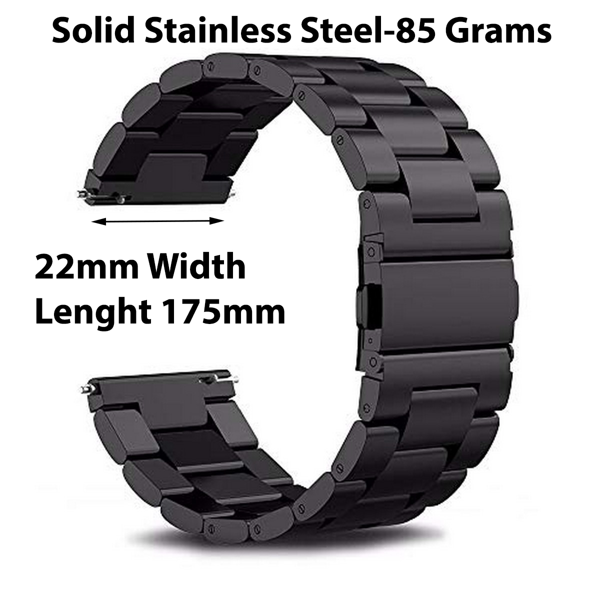 22mm Stainless Steel Loop Band (Solid-80-85 grams) Chain Strap for ...