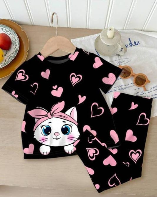 Baby Night Dress Set – Kids Soft Cotton Jersey Pajama Suit with Half ...
