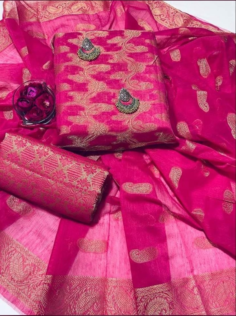 Beautiful Multi Color 3 Piece Suit / 3 Piece Banarsi Jaqcuard / High ...