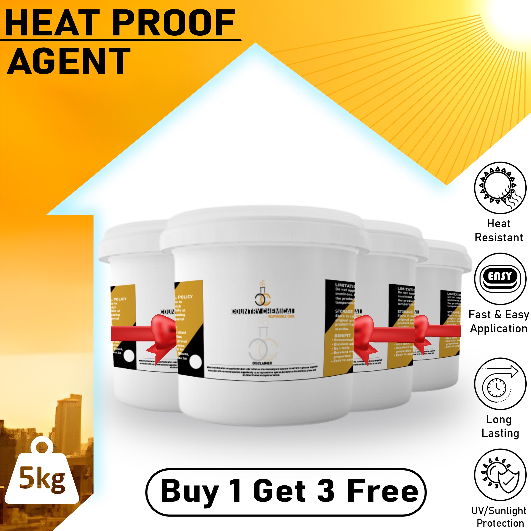 Country Chemical 5L Heat Proofing Chemical Paint - Heat Proof Agent ...