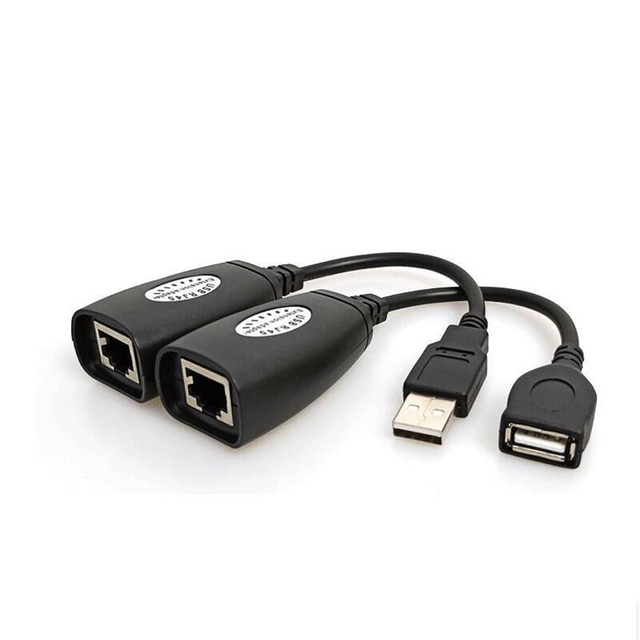 2pcs Usb Utp Extender Adapter Over Single Rj45 Ethernet Cat5e 6 Cable ...