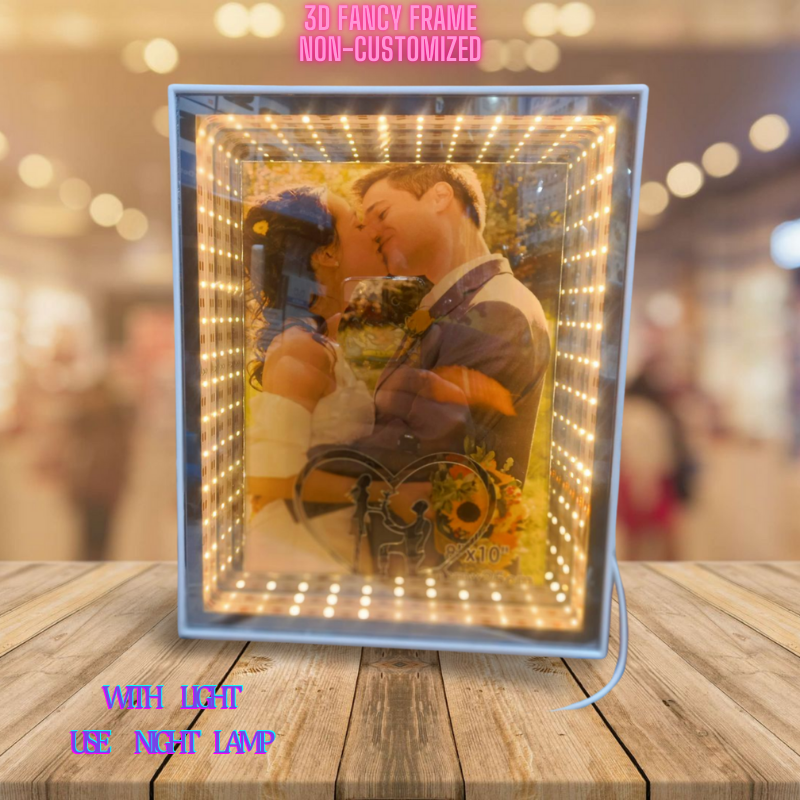 Magic Mirror Photo Frame with round LED for wall, bedroom, wall set ...