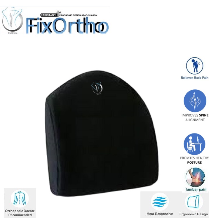 FixOrtho Back Form Chair Cushion - Lower Back Lumbar Support ...