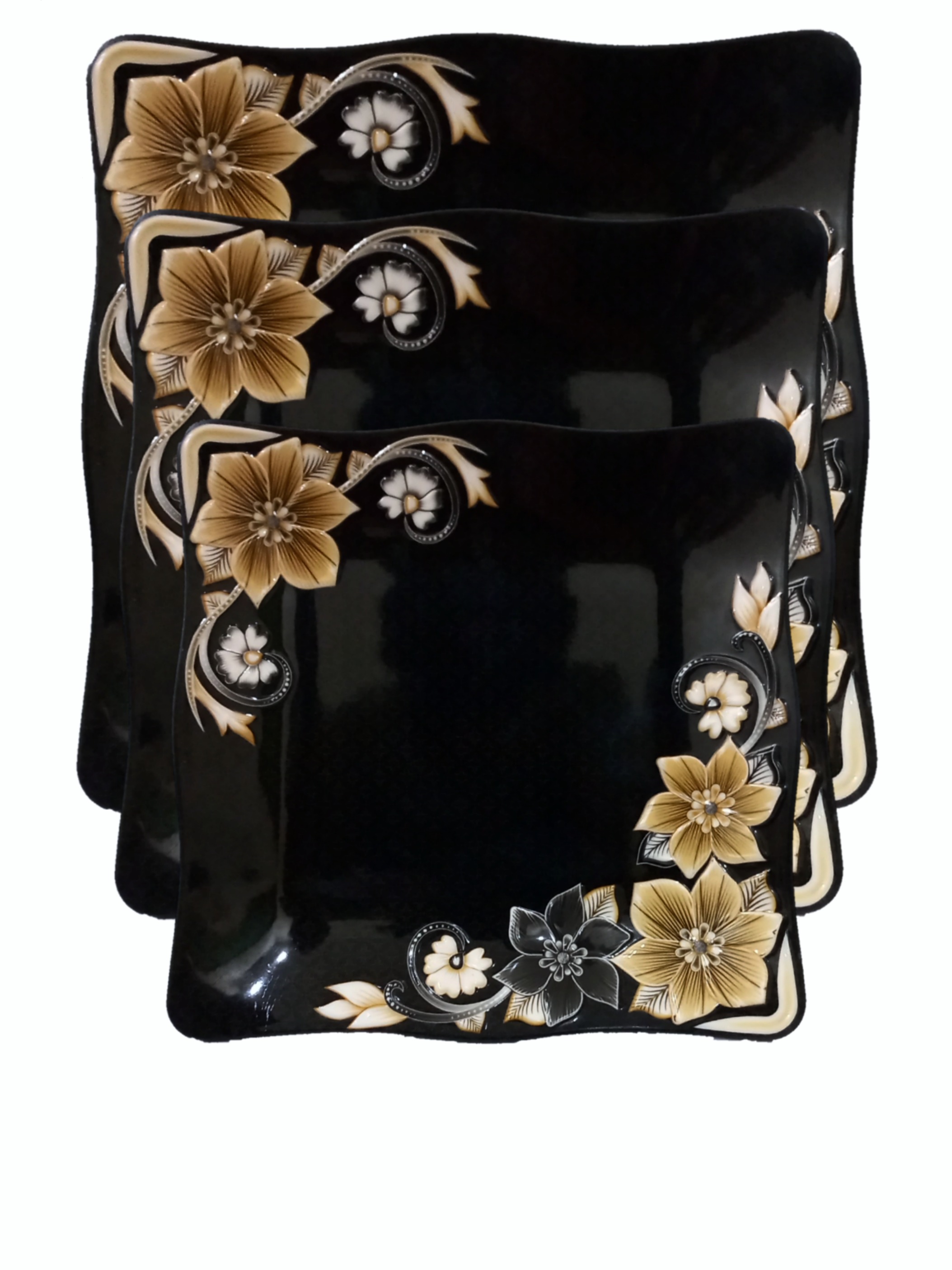 Melamine 72 Pieces Dinner Set, Beautiful Flower Design Melamine Set ...