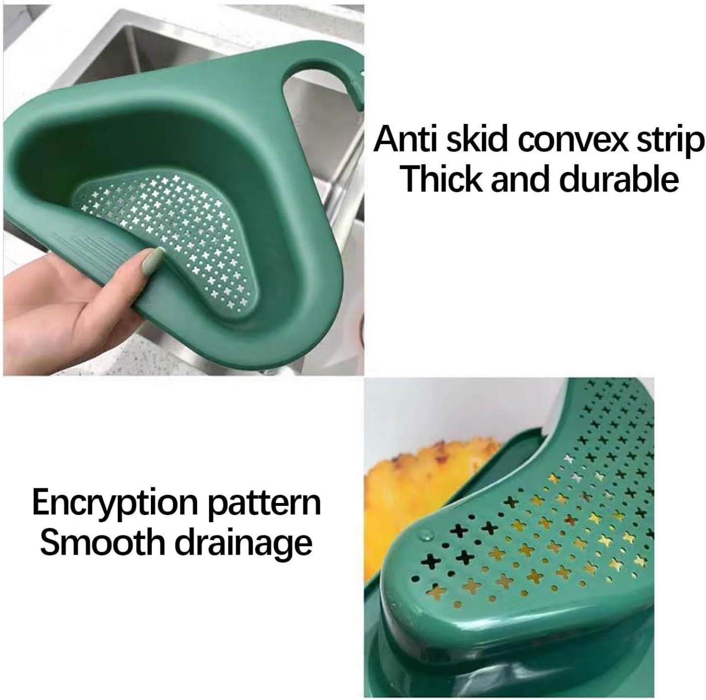 Kitchen Sink Drain Basket Swan Drain Rack, Multipurpose Triangular Sink ...