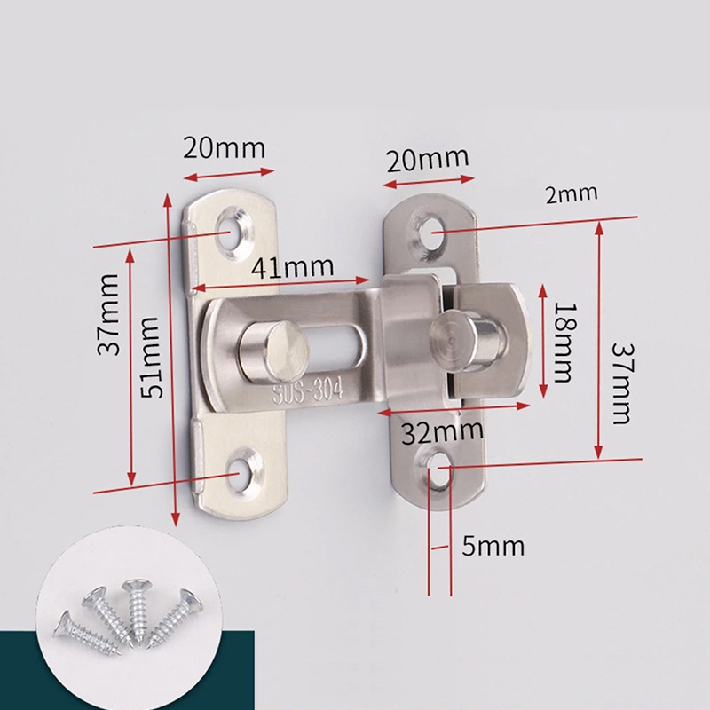 Door Lock Guard Latch Bolt 90 180 Degree Stainless Steel Toggle Latch ...