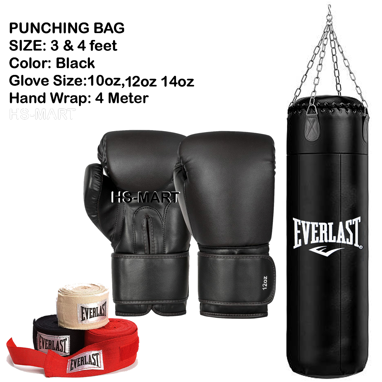 Boxing Kit Full Set Punching Bag for Men Girls Adults Length 3 feet and ...