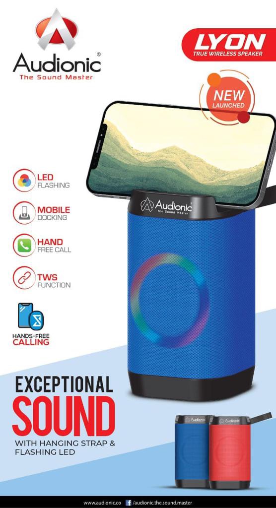 Audionic LYON Wireless, BT Speaker with Mobile Docking and flashing ...