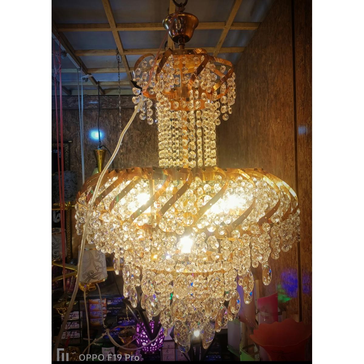 6 Light New Crystal Fanoos Hanging Light use for home with 6 bulb ...