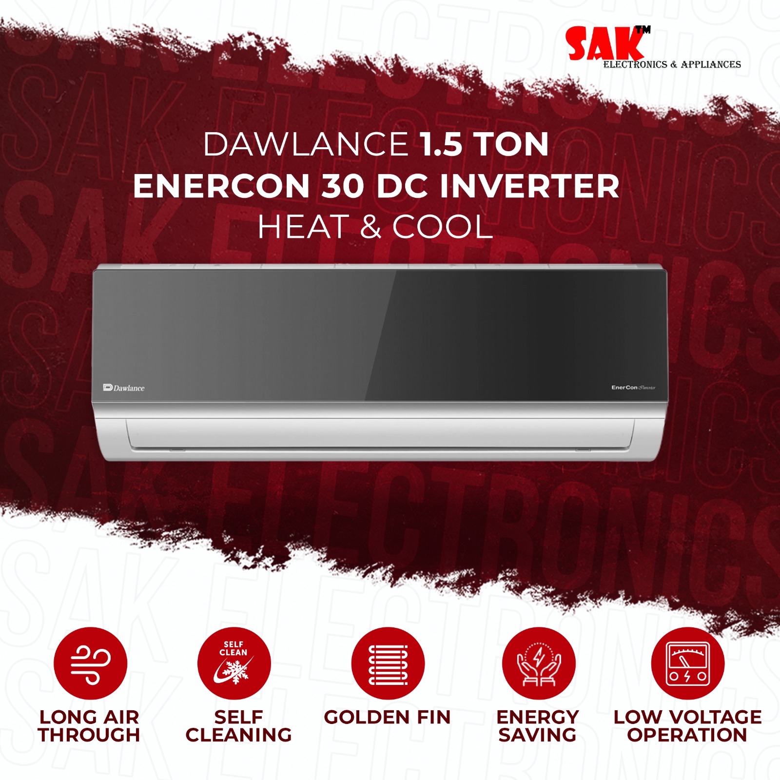 Dawlance Inverter Ac 1.5 Ton ENERCON 30 Latest Model - 4 Years P.C.B ...