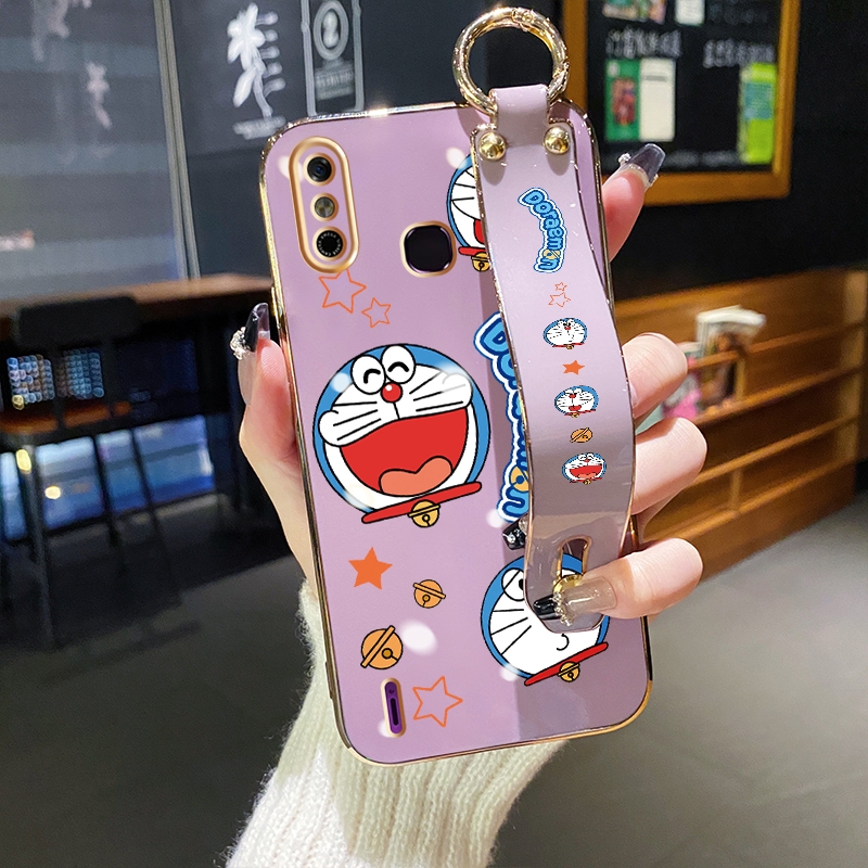 YIWESAN For Infinix Smart 4 Case Whit Wristband New Design Square Edge ...