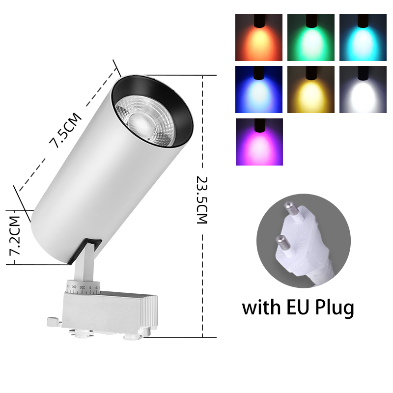 RGB LED Spotlight 24W 220V Black Aluminum Multi Colors Neon Indoor ...