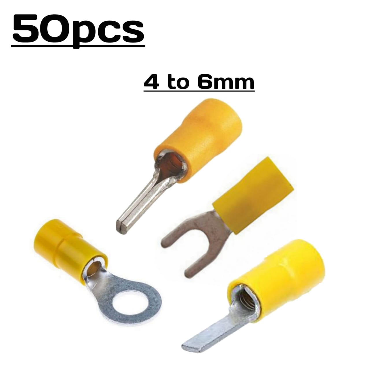 50pcs 4 to 6mm insulated lugs for breaker and other purpose use. MIX I ...