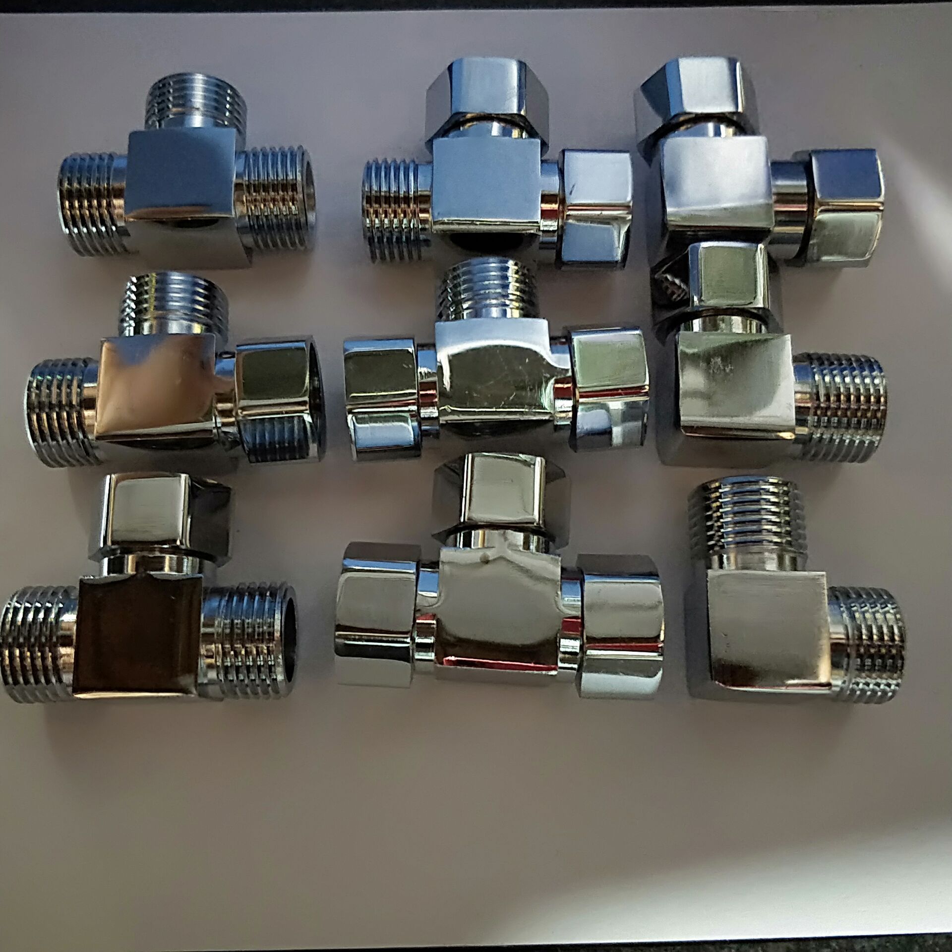 58 brass 4-point threaded water pipe fittings union tee, one in and two ...