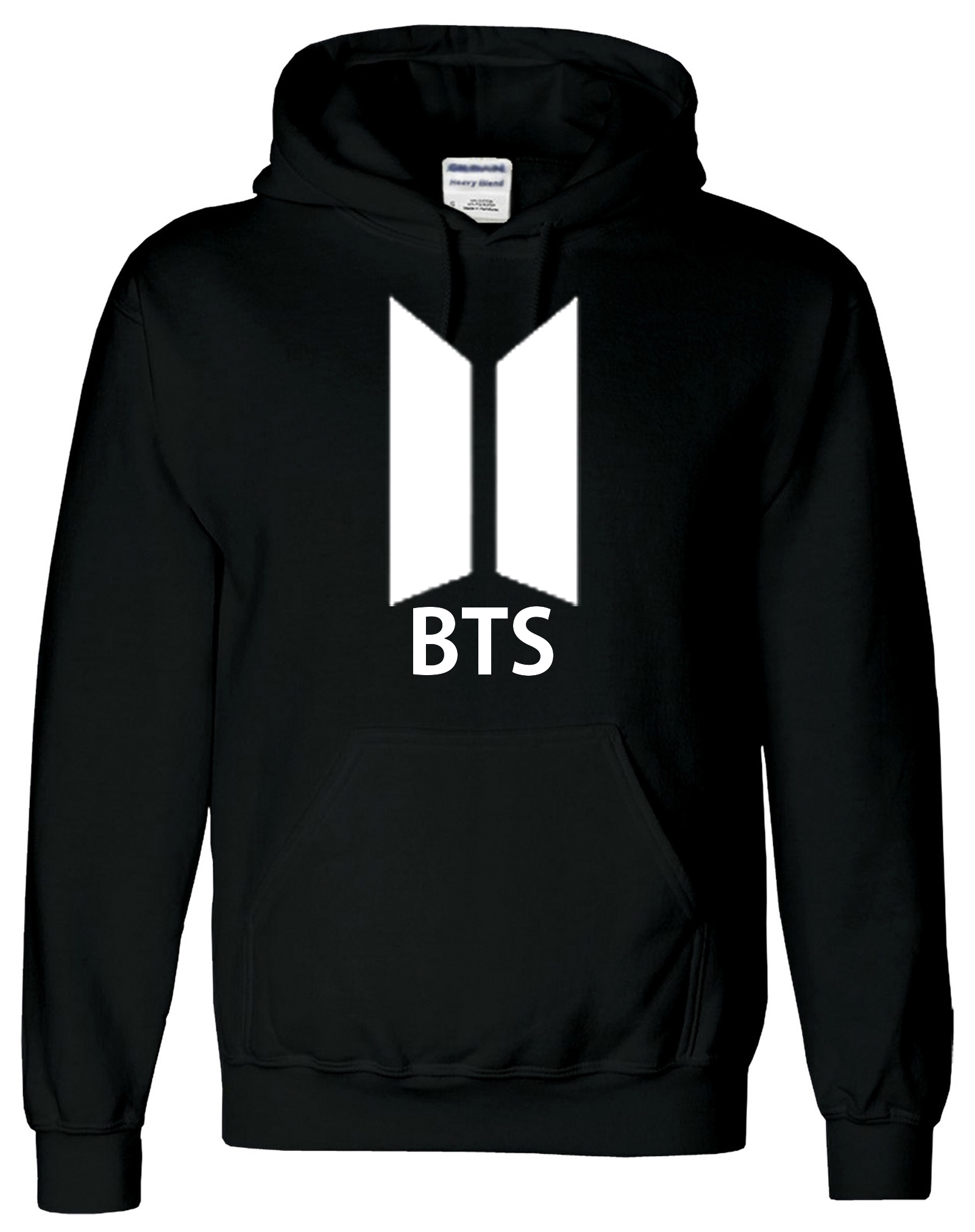 Black Printed BTS Logo Korean K-PoP Band Army Fans Mens Hoody | Daraz.pk