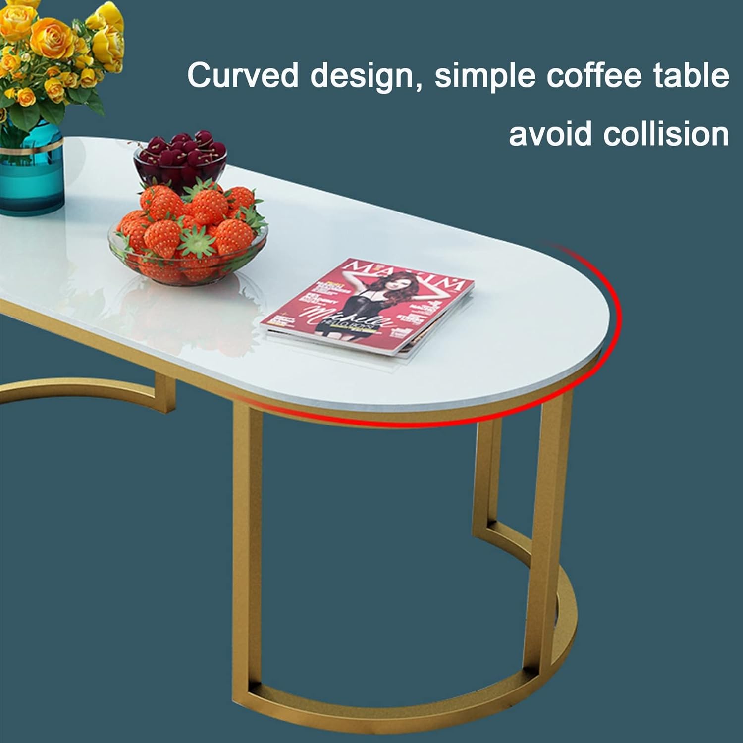 Oval Shape Coffee Table End Table Modern Accent Sofa Side End Table ...