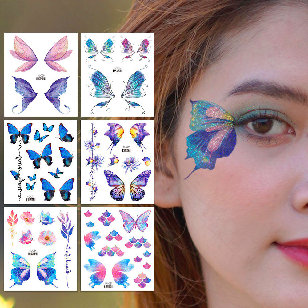 JM 1PC Waterproof Pink Butterfly Tattoo Sticker Dream Collection Wing ...