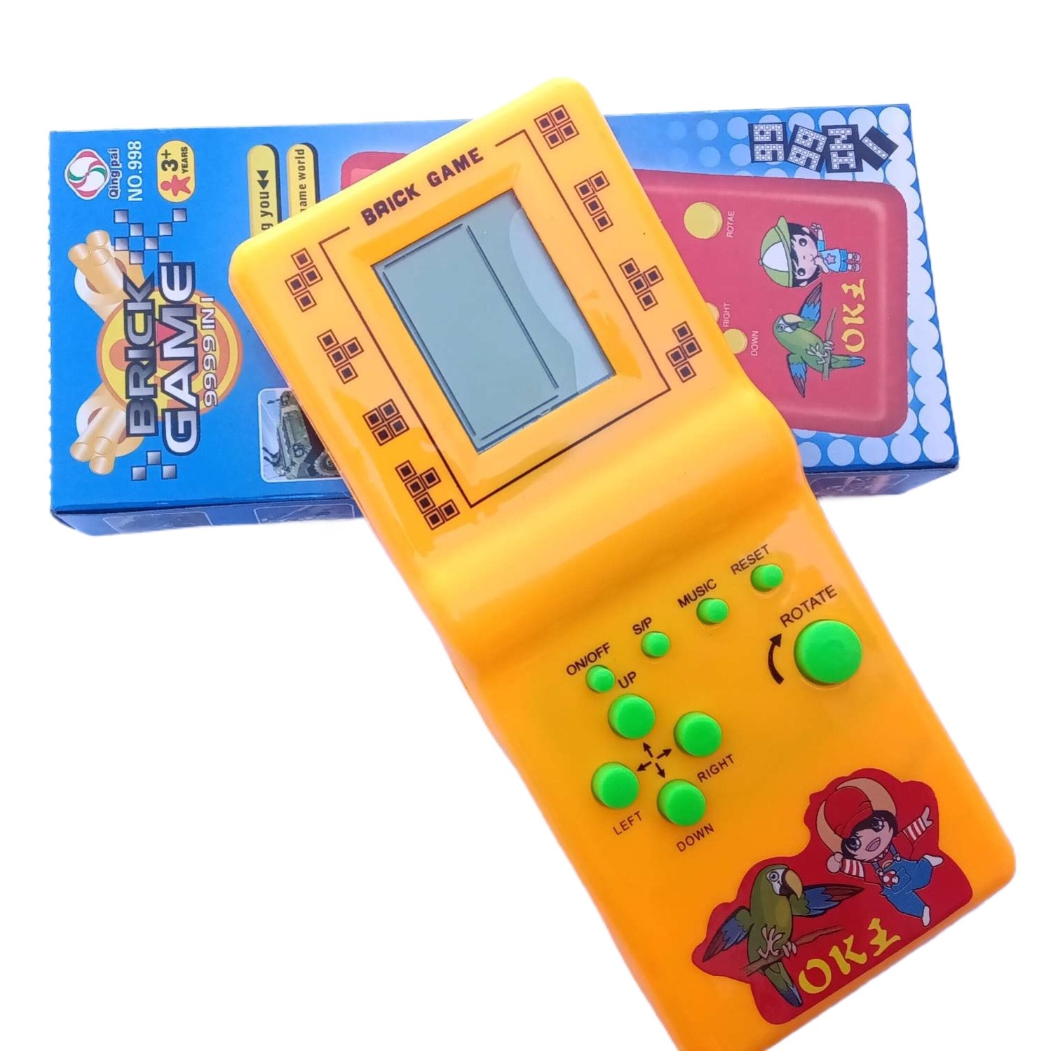 Childhood Classic Fun Tetris Hand Held Electronic Game Toys Brick Game ...