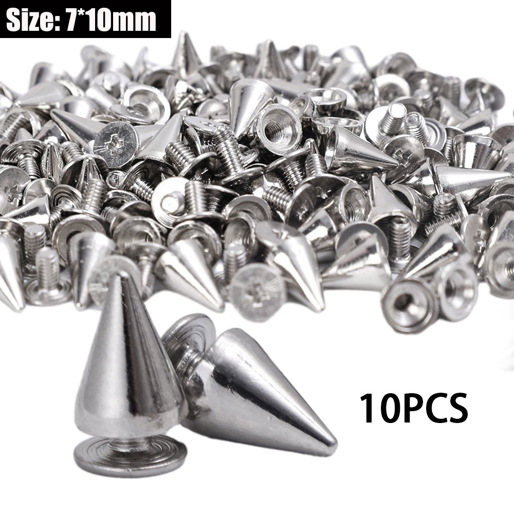 Minimalist Style Sliver Colour Metal Cone Spikes- Metal Gothic Pointed ...