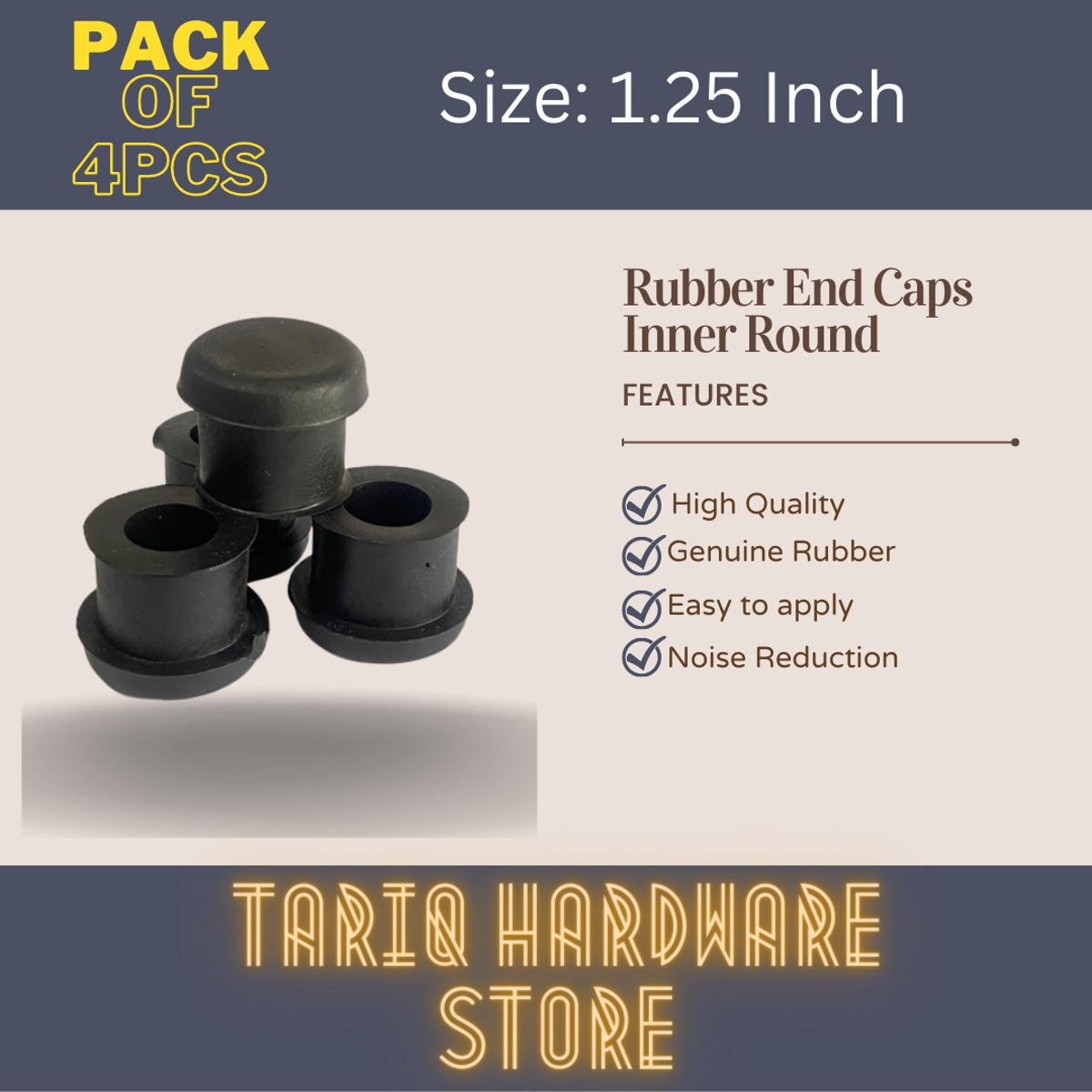 Pack Of 4 Pcs 1.25 Inch Rubber (Boot) End Caps Inner Round High Quality ...