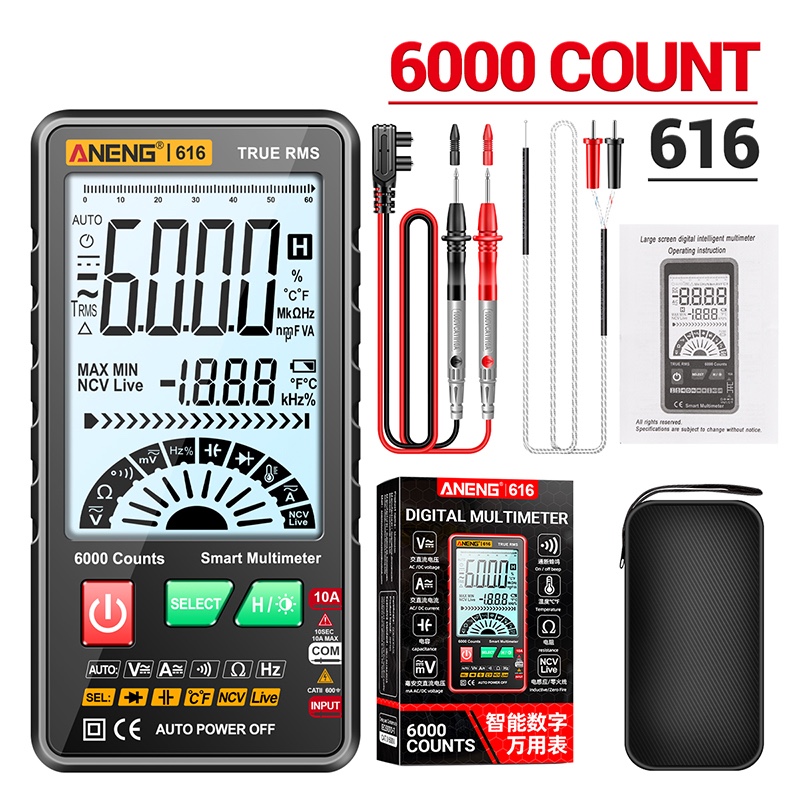 Large Screen Digital Multimeter 6000 Count Universal Meter Electrical ...