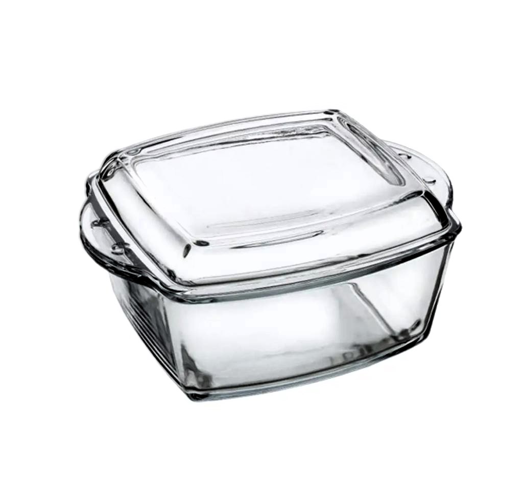 Glass Square Casserole with Glass Lid/Glass Bowl 8 inches and 10 inches ...
