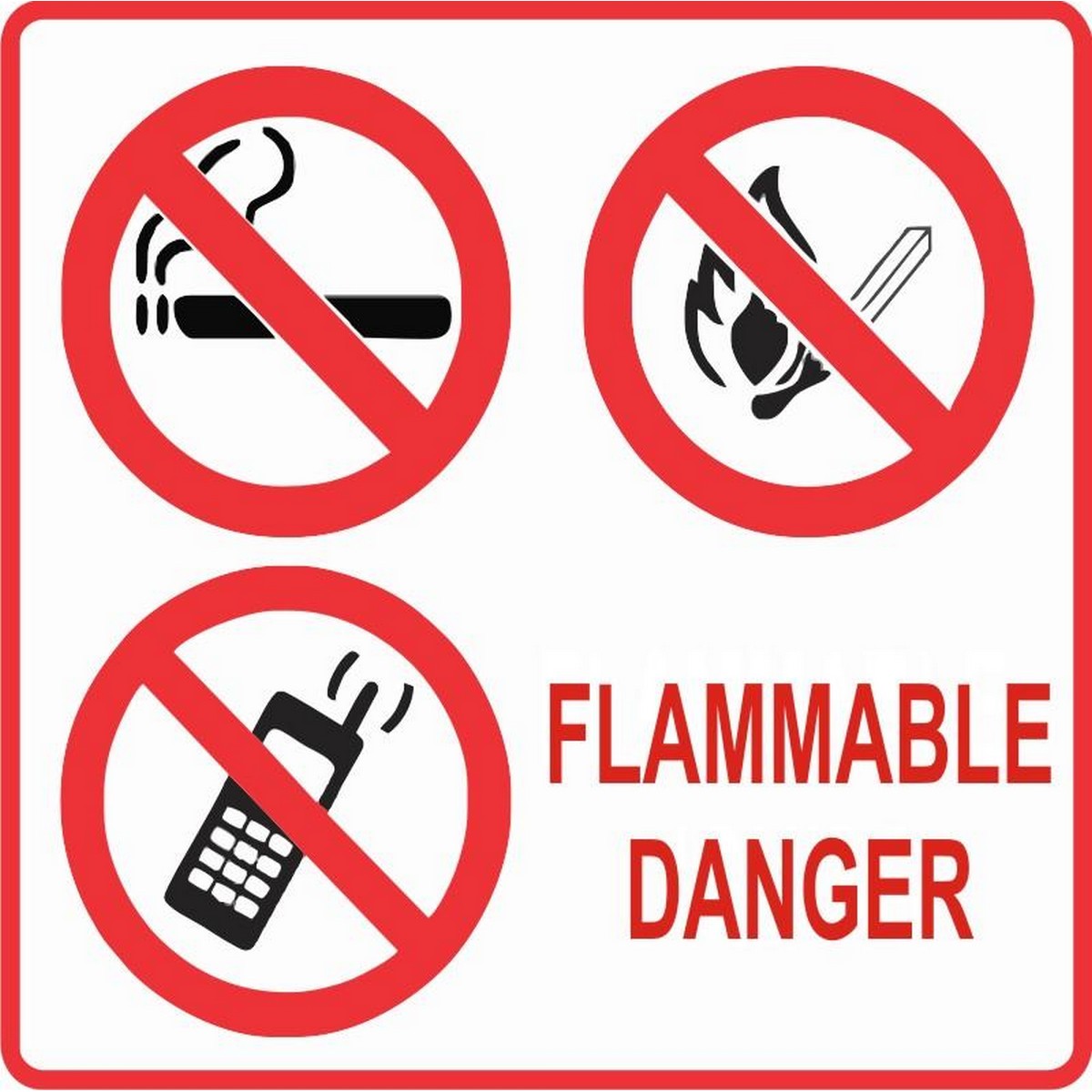 Danger Flammable Caution Sign Safety Stickers Petroleum Industry Petrol ...