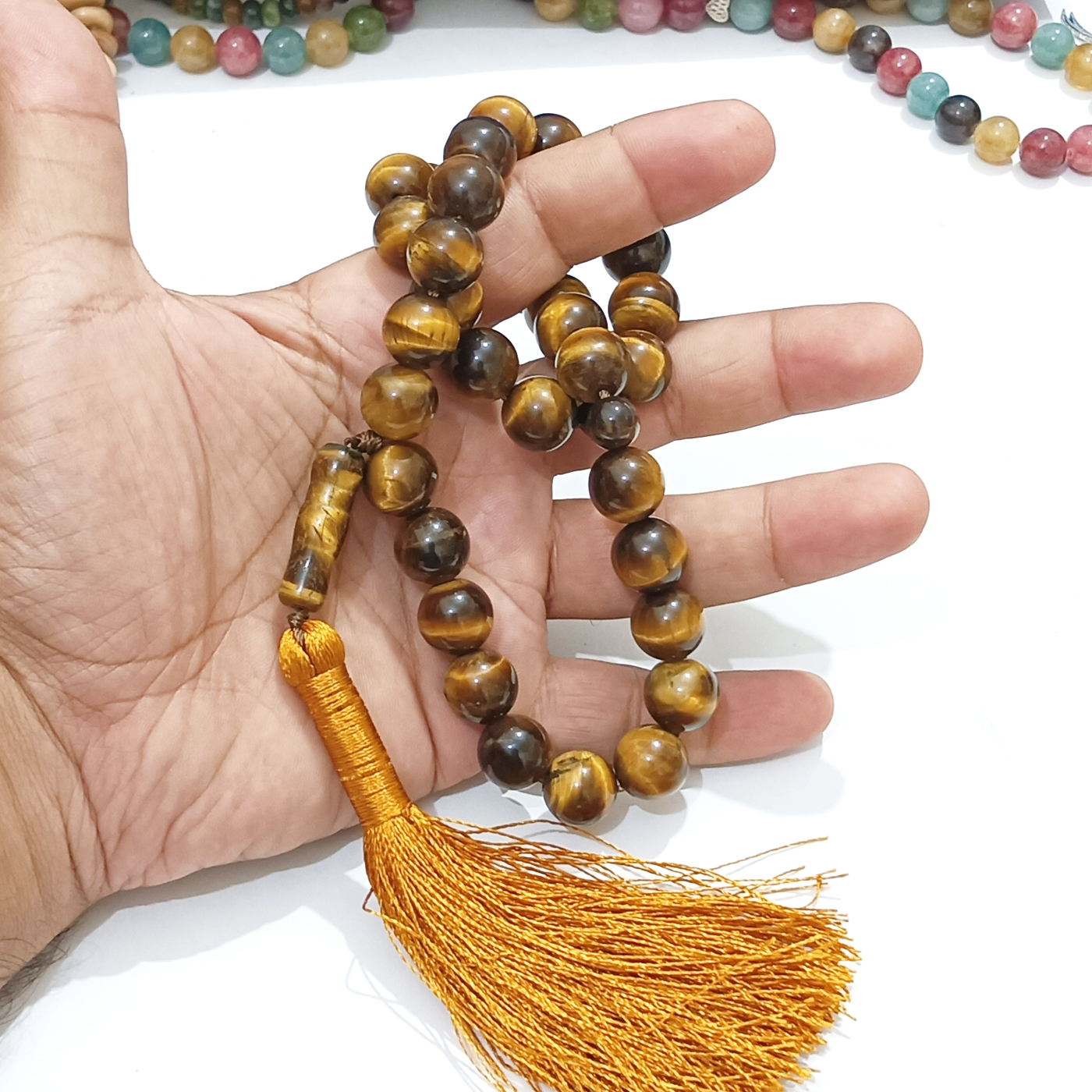 Natural Tiger Eye Stone Tasbeeh 33 Beads | Tigereye Tasbih muslim zikr ...