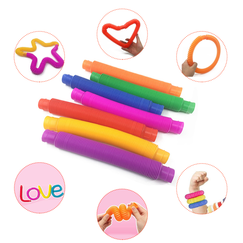 AliToys 1PC/6PC Pop Tube Fidget Toy Pipe Sensory Toys For Stress And ...