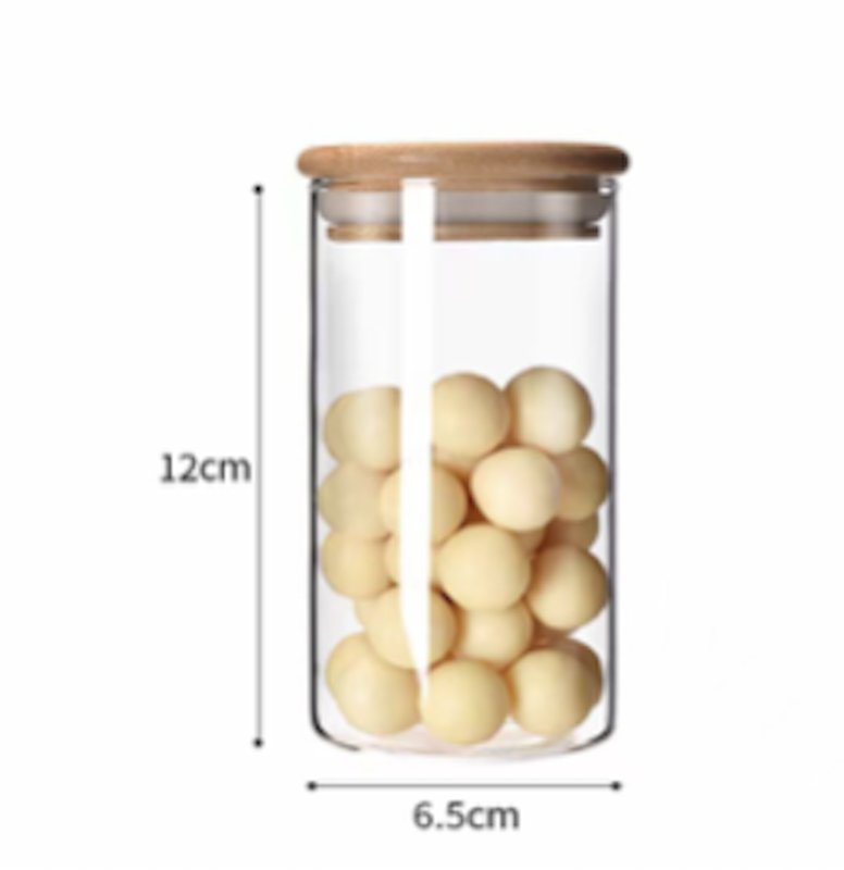 Glass Jar 500ml, Borosilicate High Quality with Rubber Seal to maintain ...