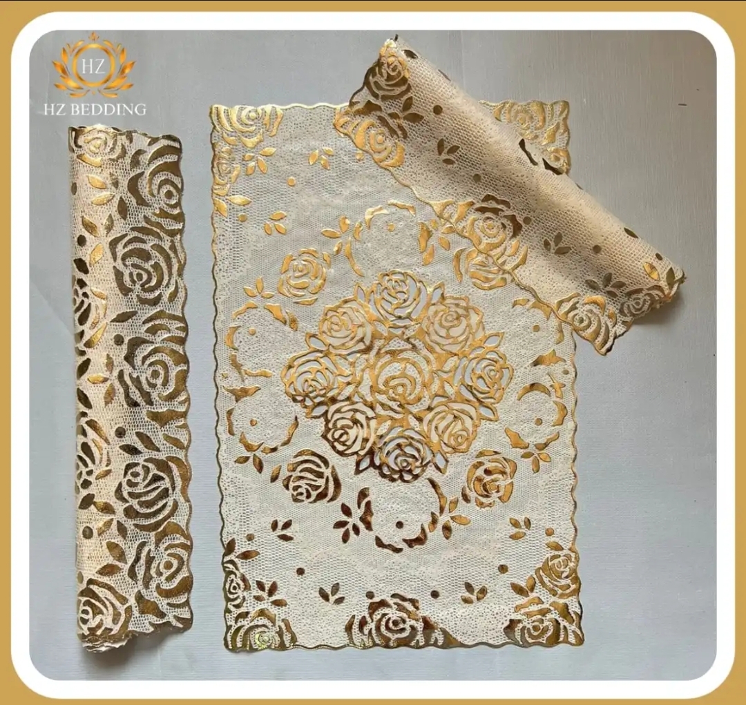 3pcs center table dressing table and side Table Mat Golden Large pcs ...