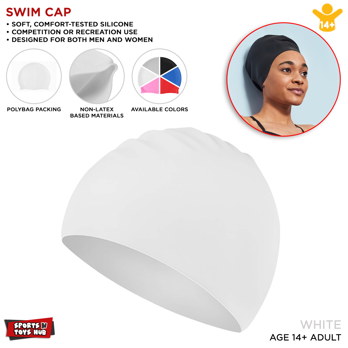 Swimming Cap For Kids Silicone Fun Swim Caps for Swimmers, Waterproof ...