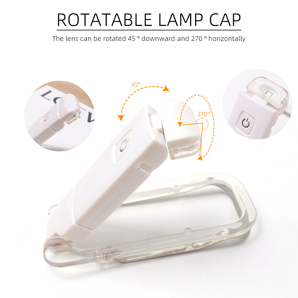 LED USB Rechargeable Book Light Eye Protection Reading Light Portable ...