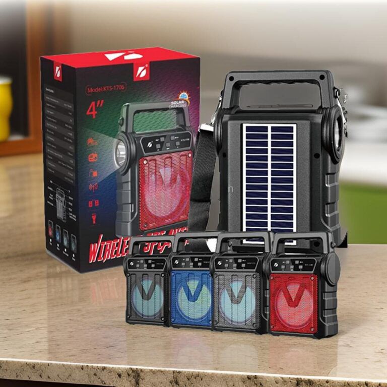 KTS 1706 Portable Solar Rechargeable Bluetooth Speaker With LED Torch ...