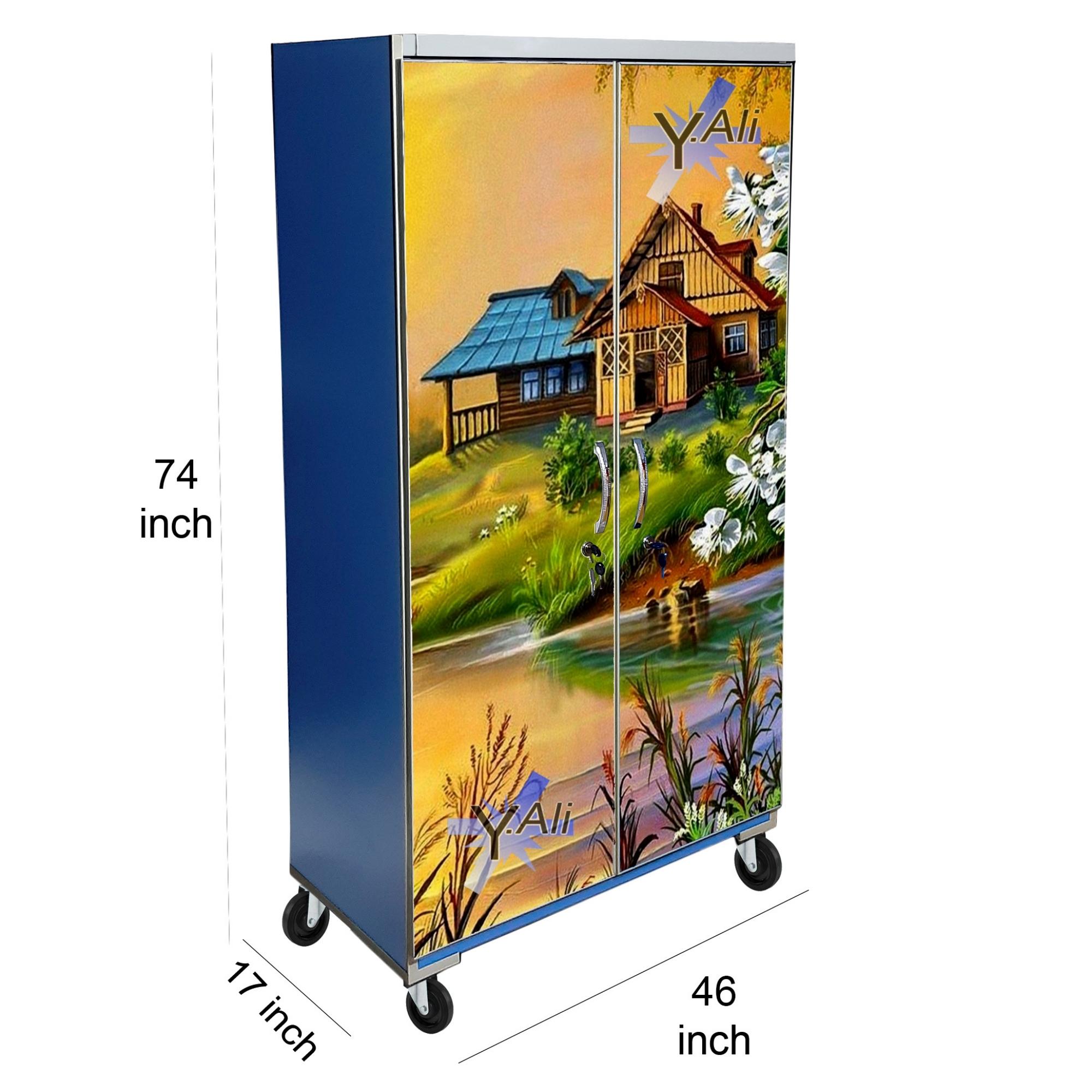5 Feet Cartoons Theme wooden Sheet Wardrobe For Kids Cupboard Almari ...