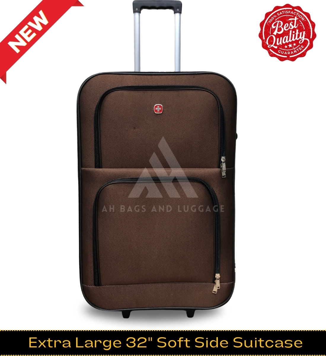 AH Soft Side Suitcase Quality Extra Large Pocket Style (32 Inch ...