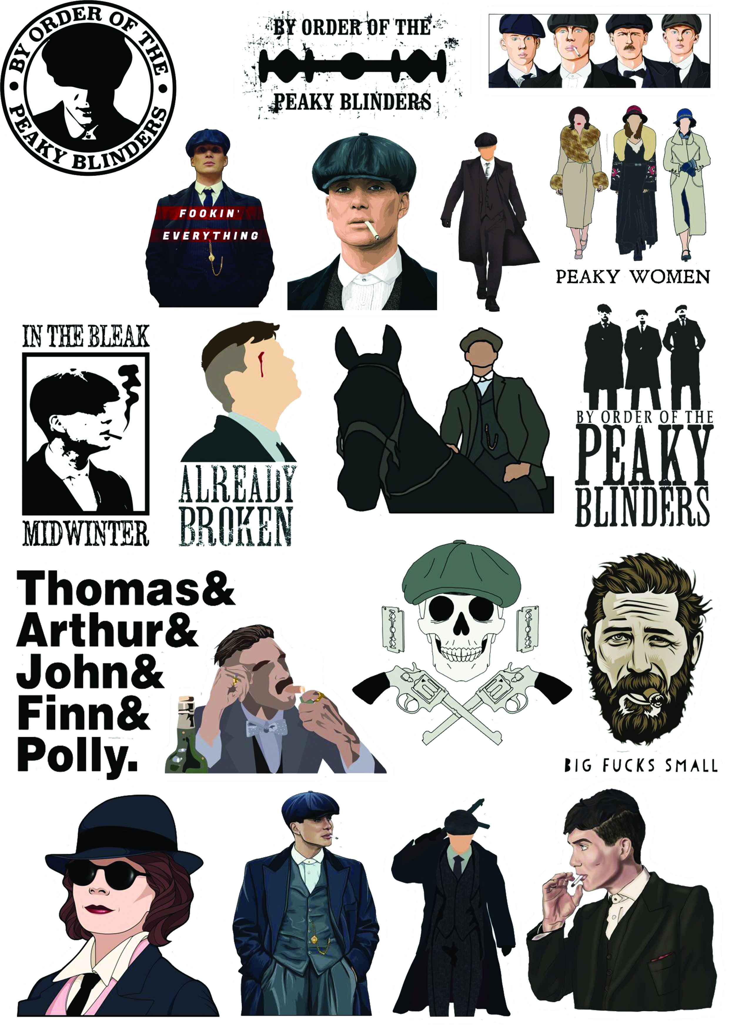 Peaky Blinders Sticker Sheet Best Quality Stickers For Thomas Shelby ...