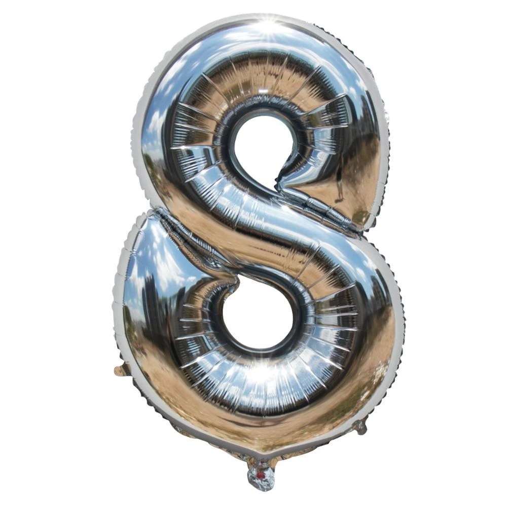 Silver Color Number Digit Foil Balloons For Birthday | Daraz.pk