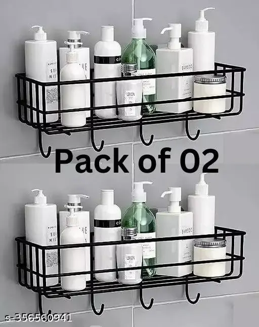 "Multipurpose Wall-Mounted Storage Rack - 1 Layer Metal Shelf with ...