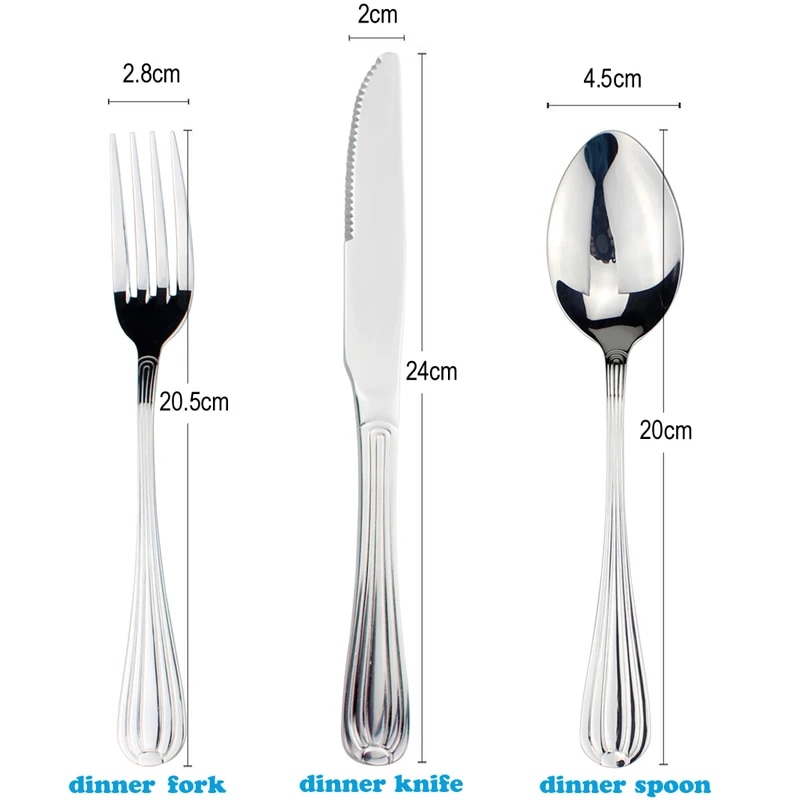 Multi-Functional Western Dinnerware Set Stainless Steel Mirror/Matte ...