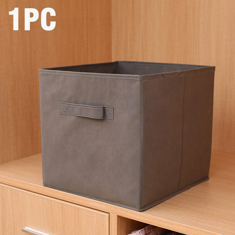Storage Foldable Cubes Organizer Basket With Inner Base Support Lid Bin ...