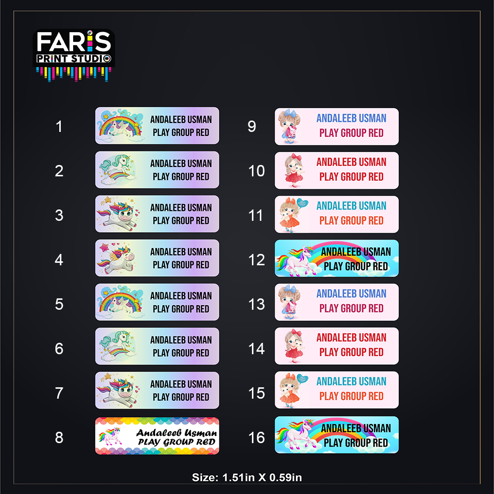 Personalize Yours School Supplies With 30-60 Custom Name Stickers Pre ...