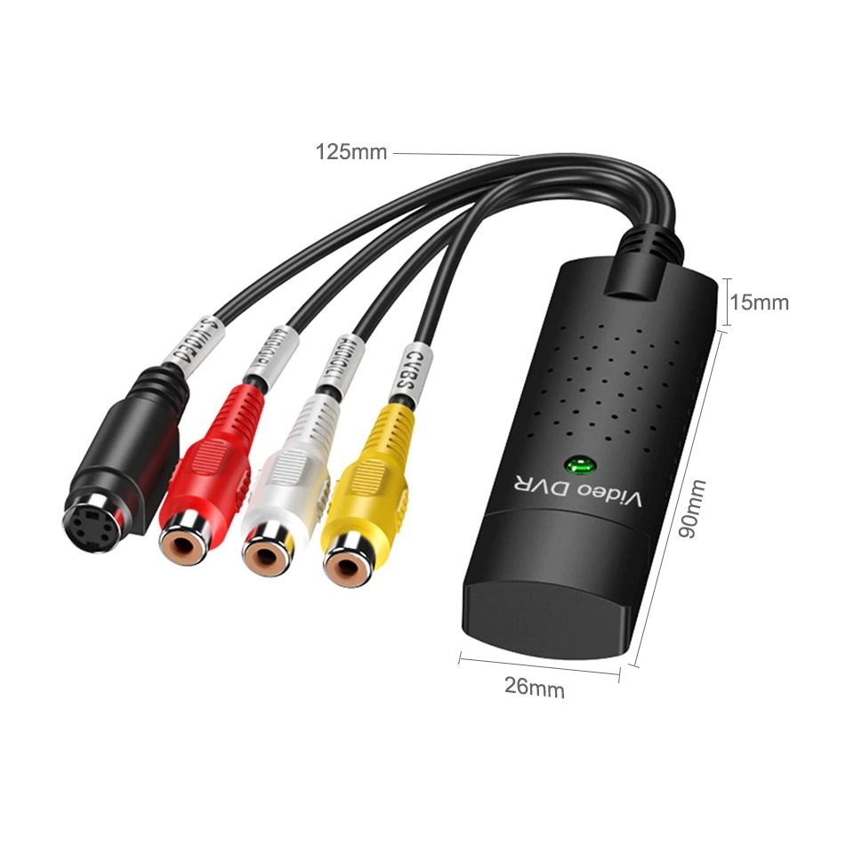 Portable USB 2.0 Video Audio TV Capture Card Adapter VHS To DVD PC HDD ...