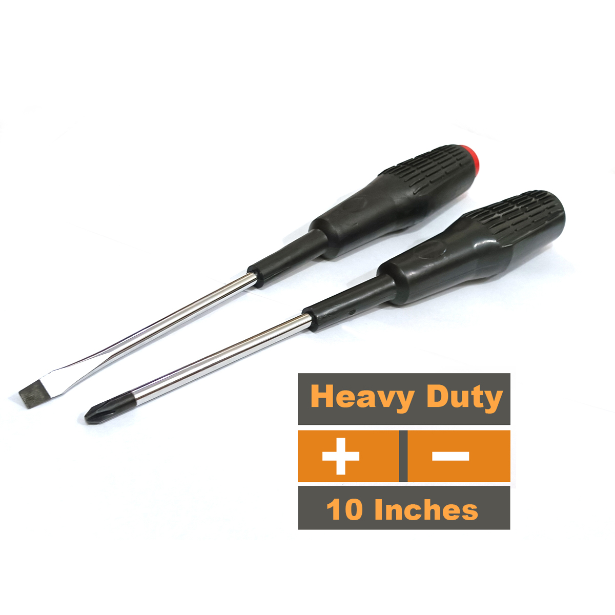 Heavy Duty 2 pcs Screwdriver 7.5 & 12 inches long Screw Driver ...