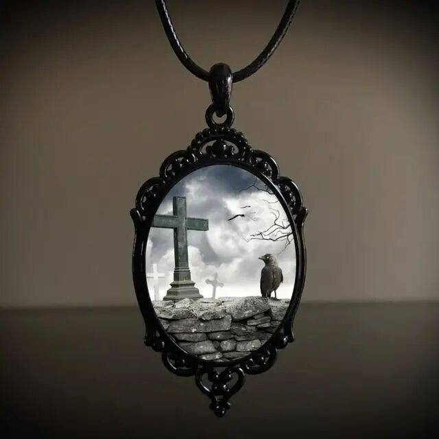 Gothic Vampire Cameo Necklace Women Men Fashion Pagan Witch Jewelry ...