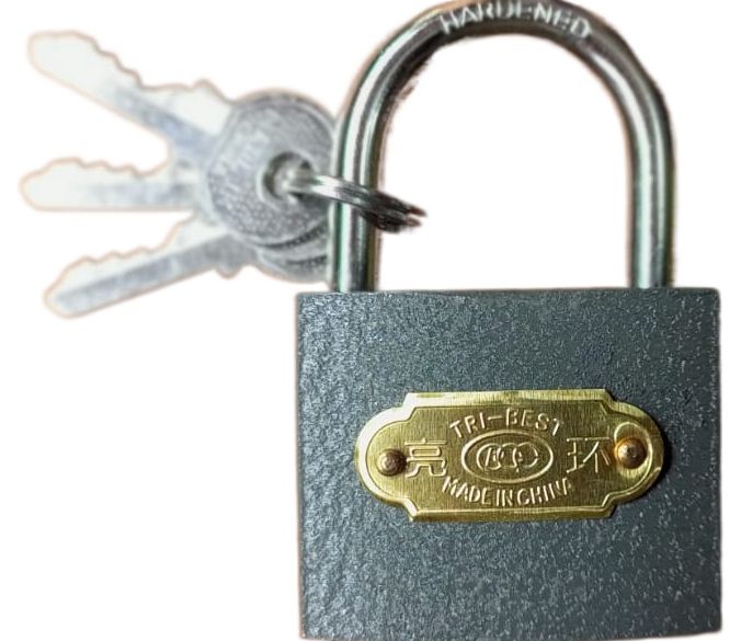 Black 50mm Iron Padlock With 3 Keys | Daraz.pk