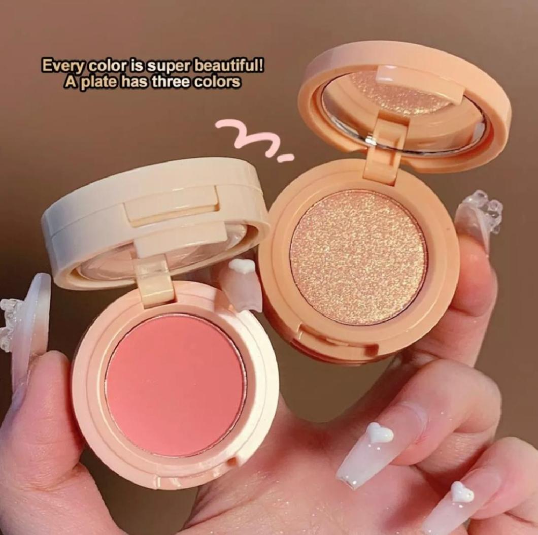 Blusher And Highlighter kit- 3in1 pallate- Professional Makeup kit for ...