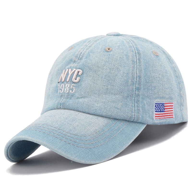 NYC Denim Baseball Cap Men Women Embroidery Letter Jeans Snapback Hat ...